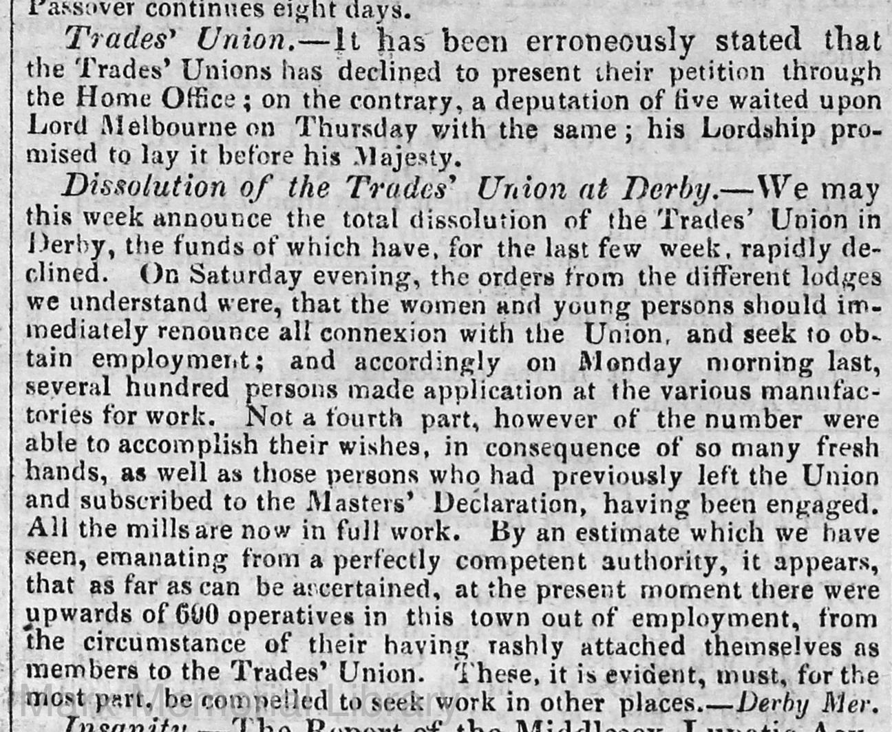 Trade Union activity elsewhere | Marx Memorial Library